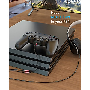 KINGTOP 3.5mm Combo Audio Adapter Cable Compatible for PS4,PS5,Xbox One S,Switch,Tablet,Mobile Phone,PC Gaming Headsets and New Version Laptop (Red)