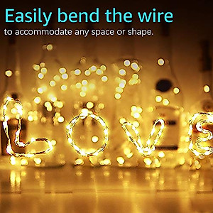 Olafus 16 Pack Warm White and Cool White Fairy Lights Battery Operated, Mini Starry String Light Waterproof IP68, 7ft 20 LED Firefly Starry Light Copper Wire for Christmas Decorations Wedding Party