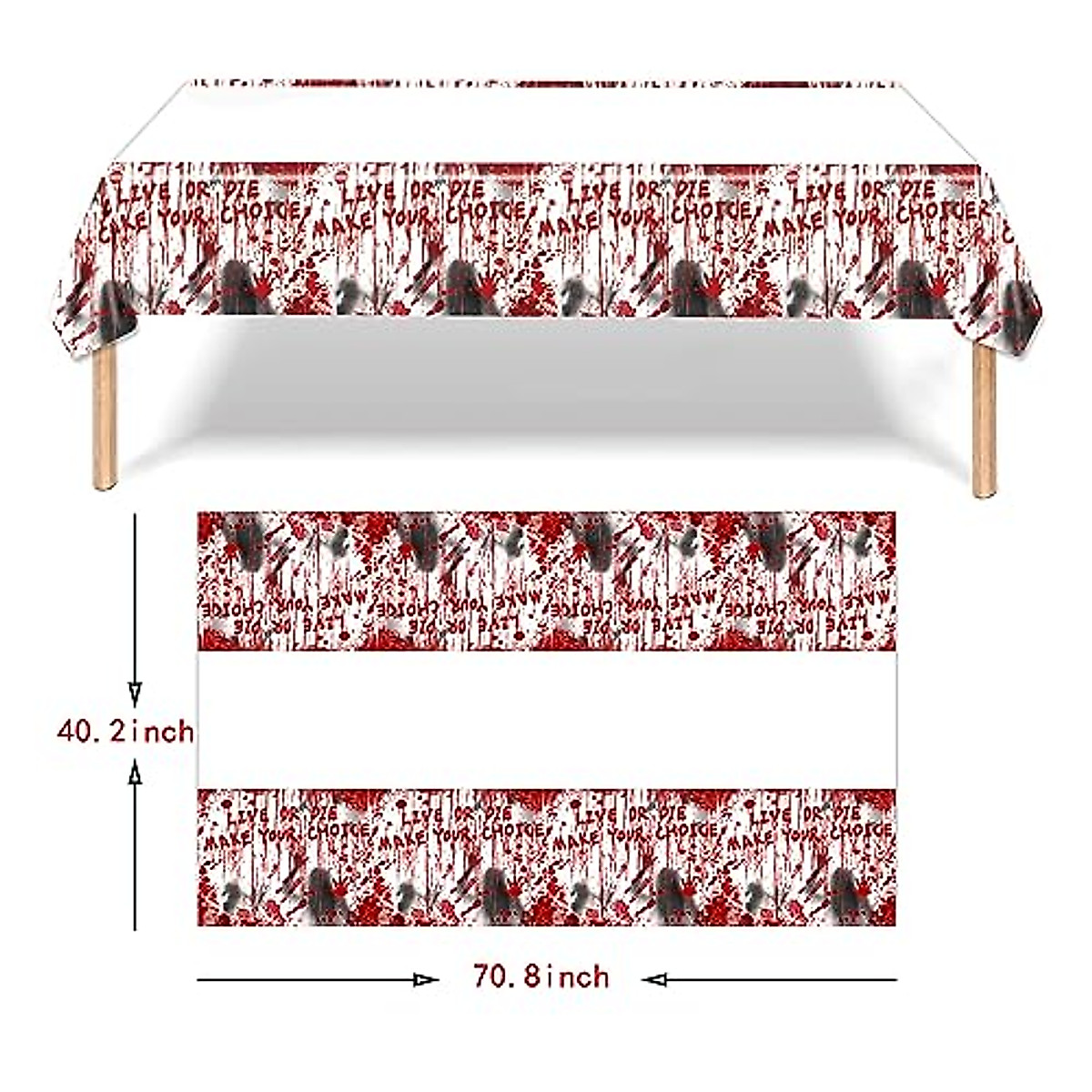 Cracoo Have a Killer Birthday Party Banner Disposable Tablecloth for Halloween Birthday Halloween Bloody Horror Movie (Red)