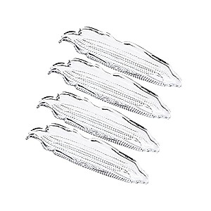 4 Pieces Corn Trays Sets Plastic Corn Dishes Service Tray Transparent Cob Dinnerware Corn Cob Holders for Butter Corn