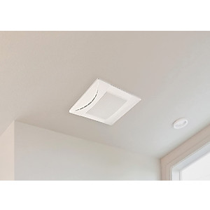 Lift Bridge Kitchen & Bath Square White 110 CFM Bathroom or Attic Ceiling Ventilation & Exhaust Fan, Quiet 1.5 Sones Bath Fan