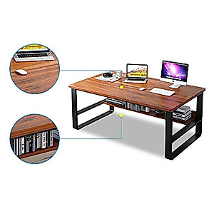 Computer Desk with Bookshelf,Sturdy Office Desk Modern Simple Table for Home Workstation,Notebook Writing Desk with Extra Strong Legs