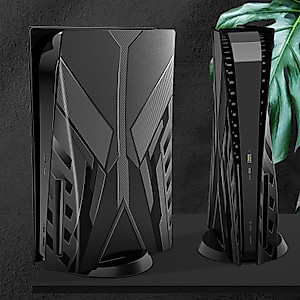 Mooroer PS5 Cover Plates for PS5 Console, PS5 Face Plates with Hard Shell Protective Panels for PS5, Anti-Scratch Waterproof Replacement FacePlate Cover for PlayStation 5 Console Disc Edition, Black