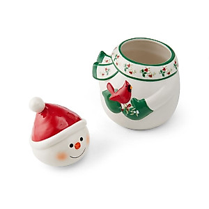 Pfaltzgraff Winterberry Snowman Cookie Jar, 10 Inch, Multicolored