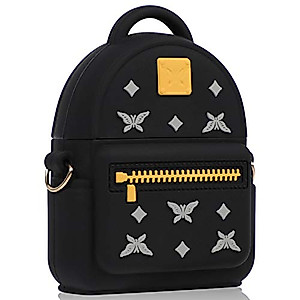 Jowhep Case for AirPod 2/1 Backpack Luxury Design Cute Silicone Cover Fashion Cool Funny Soft Stylish Fun Girly for Air Pods Girls Women Teen Kawaii Shell Cool Chain Cases for AirPods 1/2 Bag