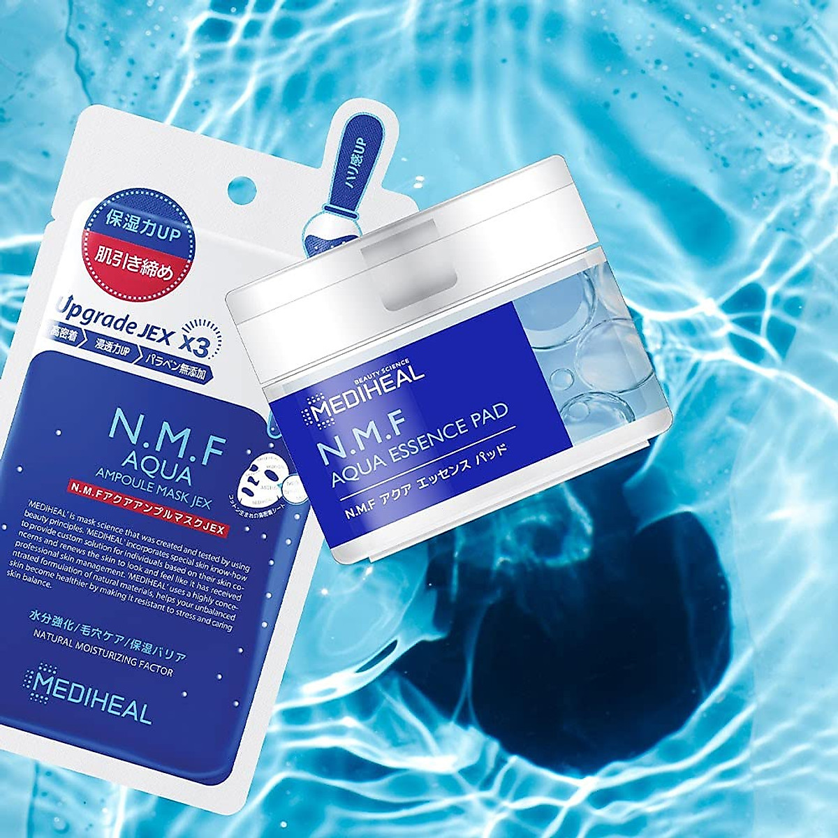 Mediheal Watermide Pore Tightening Essence Toner Pad - Pore Minimizing, Hydrating, and Exfoliating Pads, Cotton Pads Enriched with Sea Water and Ceramide for Nourishment and Hydration, 50 Sheets