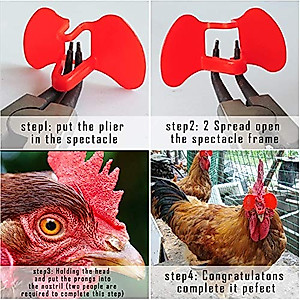 DSSPORT 41 Pieces Pinless Peepers with Pliers Set Chicken Peepers Eye Glasses Pheasant Poultry Blinders Spectacles Anti-Pecking