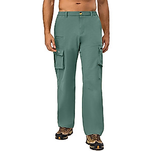 Little Donkey Andy Men's Quick Dry UPF 50+ Cargo Pants, Stretch Lightweight Outdoor Hiking Pants Sage M