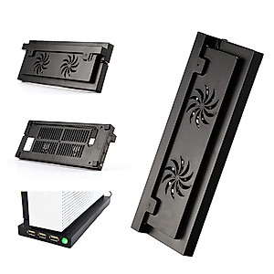 Vertical Cooling Stand for Xbox One S, Kailisen Xbox One S Stand with Cooling Fan and 3 USB Ports, Dual Cooling Fan Cooler Stand for Xbox One S Console