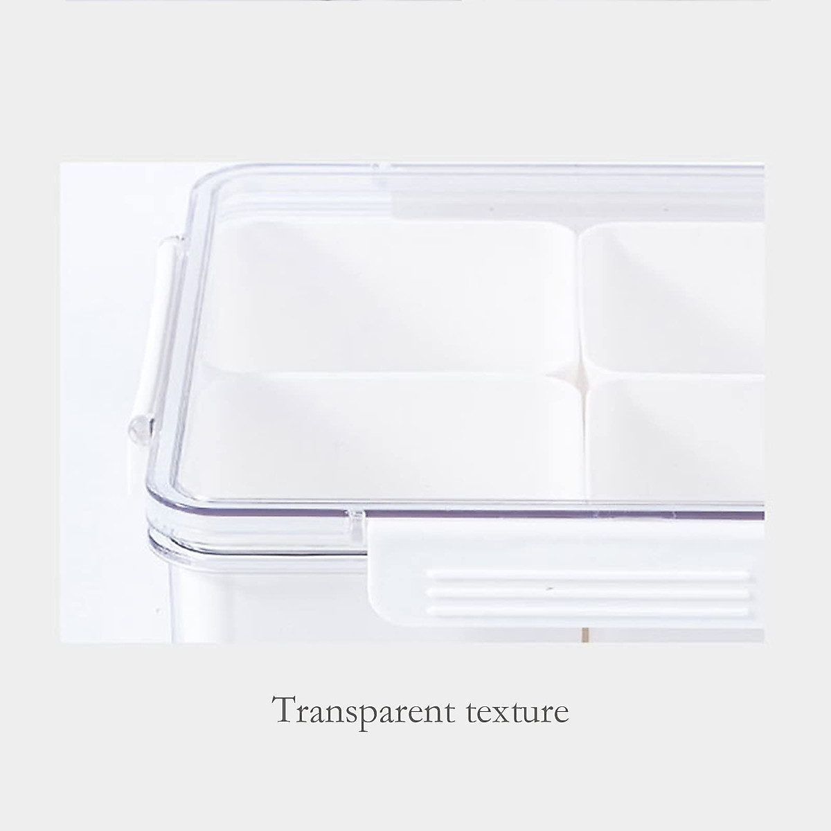 Divided Serving Dishes with Lid, Serving Tray with Lid, Round Divided Plates Storage Box, Sectional Serving Tray Removable Party Snacks Tray for Candies, Nuts, Veggies, Fruits and Appetizer (Type B)