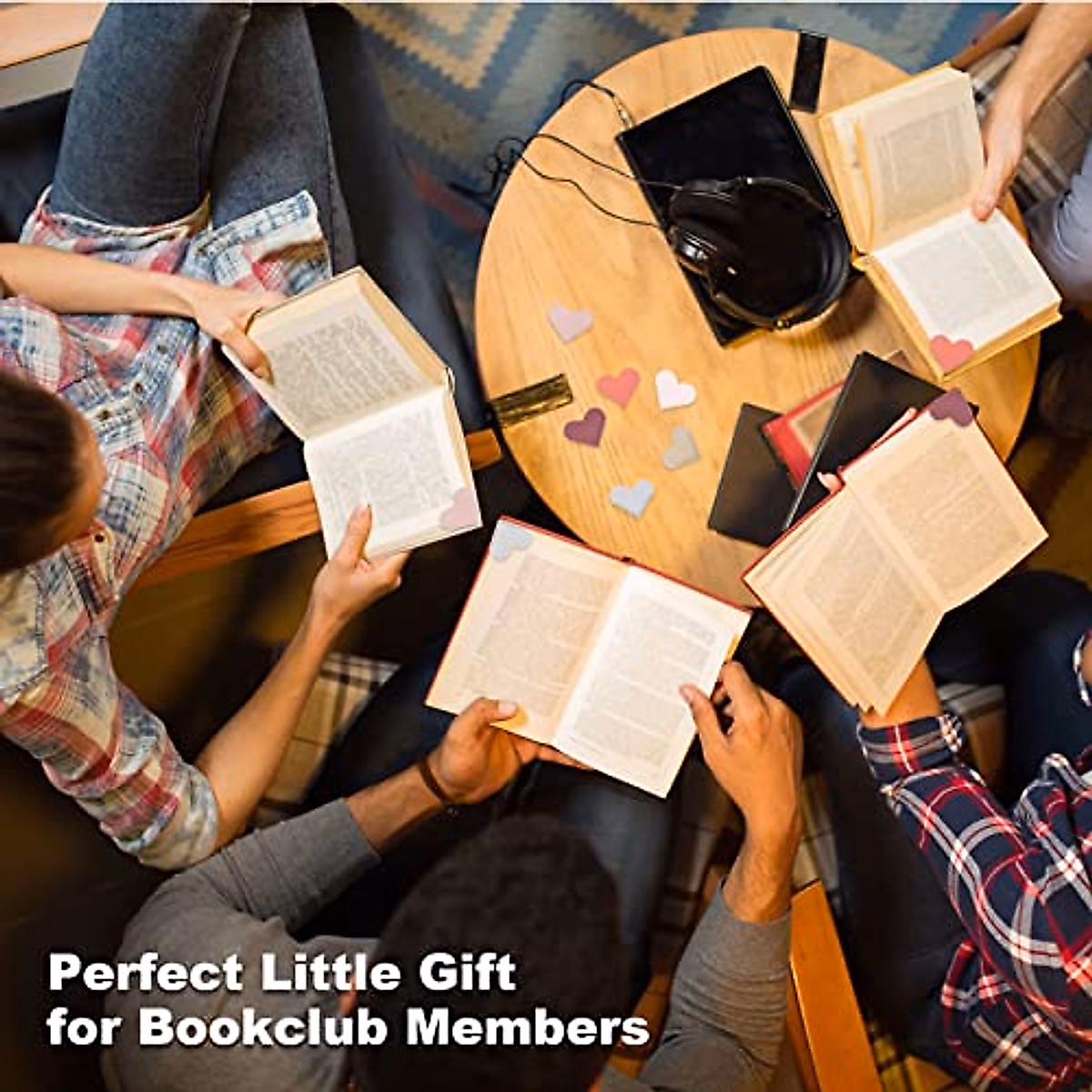 6 Pcs Leather Heart Bookmark, BetterJonny Corner Page Book Marks for Women, Kids, Book Accessories for Reading Lover Cute Handmade Book Reading Gift for Book Lovers