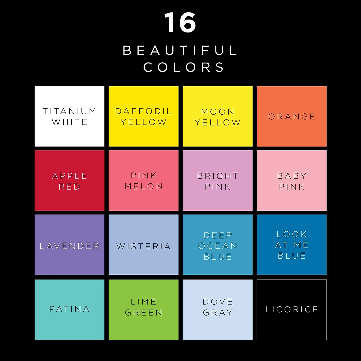 FolkArt 16 Piece Multi Surface Acrylic Craft Paint Set Formulated to be Non-Toxic that is Perfect for Beginners and Artists, Bright Colors Count, 2 Fl Oz (Pack of 16)