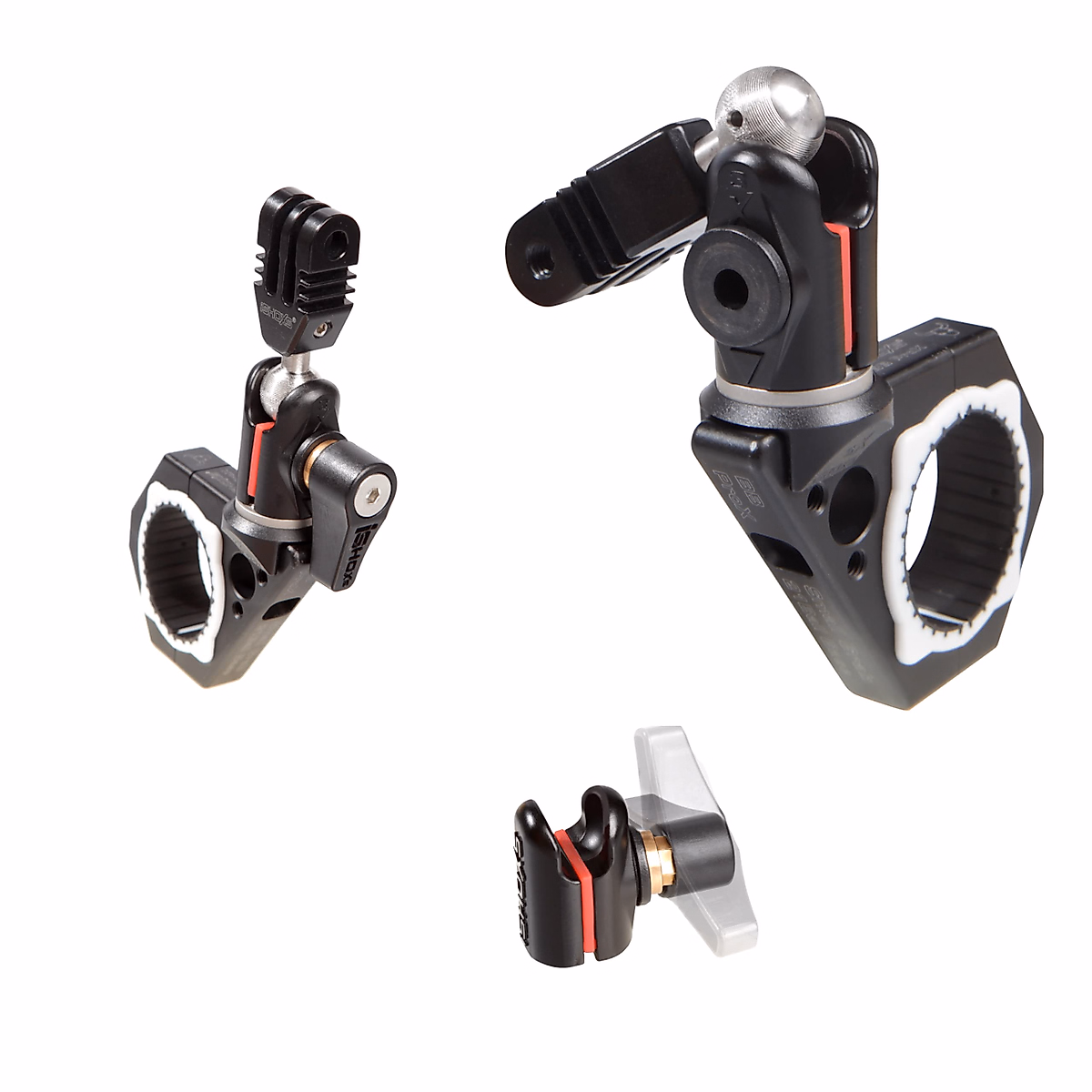 iSHOXS BullBar Pro X 34 | Action Cam Mount - 360° Swivel | Roll Bar Holder for GoPro Hero 11 10 9, Apexcam, Apeman, Insta360, and Compatible Cameras | Aluminum Range 30-34mm