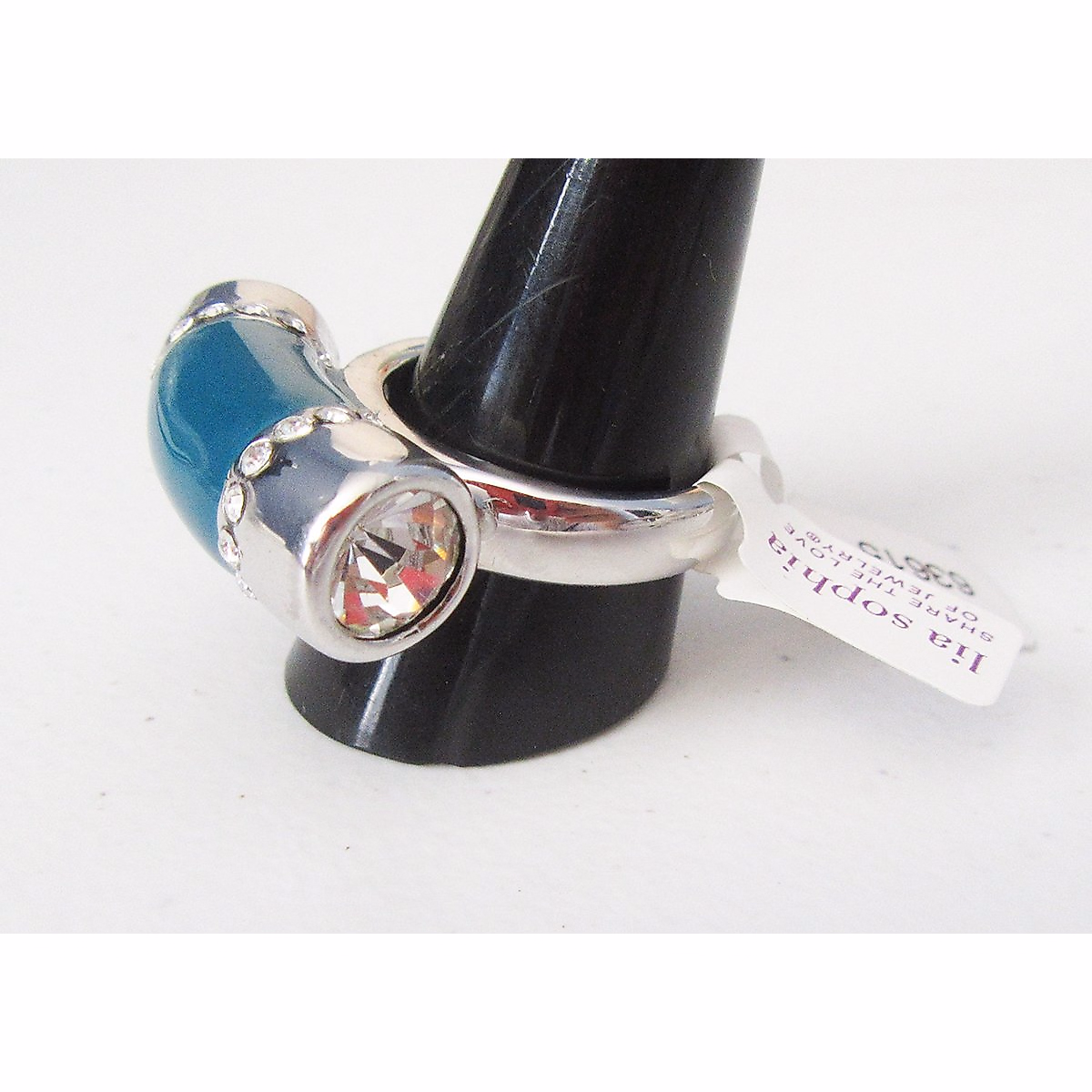 Lia Sophia Jewelry Queue Cut Crystals Ring in Siliver RV$78 Size 8