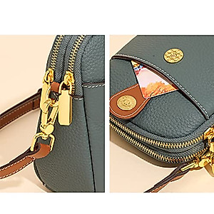 EXSIAR Leather Small Crossbody Cell Phone Purse for Women Designer Retro Zipper Purses Mini Wallet Bag with Credit Card Slots