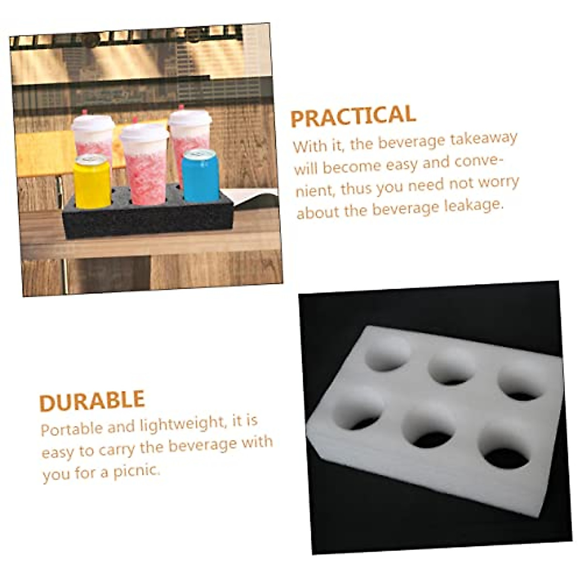 2pcs Milk Tea Cup Holder Cup Drink Carrier Tray Coffee Cup Fixing Holders 4 Cup Holder Drink Carriers Hot Drink Holder Car Cup Holder Outdoor Cup Tray Insulation Pearl re-usable