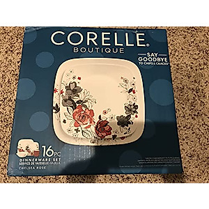 Corelle Chelsea Rose Chip & Break Resistant 16pc Dinner Set, Service for 4