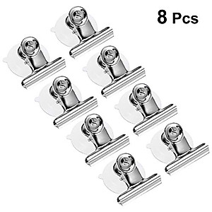 YARNOW 8 Pcs Suction Cup Clip Display Business Cards Holder Stand Clear Clamps Hanging Home Office Accessories