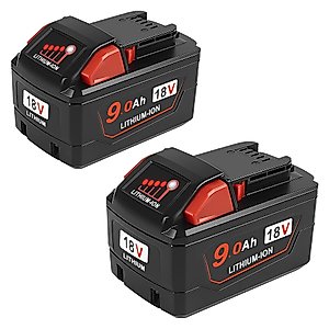 Aoasur 2packs 9.0Ah Replacement for Milwaukee 18v Battery