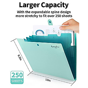 Sooez 4 Pack Expanding Filer Folders, 5 Pocket Accordion Folder, Accordion File Folder with Labels, Portable Folders for Documents, Premium Expandable Folder Organizer, Cute Folders for School Office