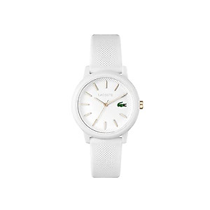 Lacoste 12.12 Women's Quartz Plastic and Silicone Strap Watch, Color: White (Model: 2001211)