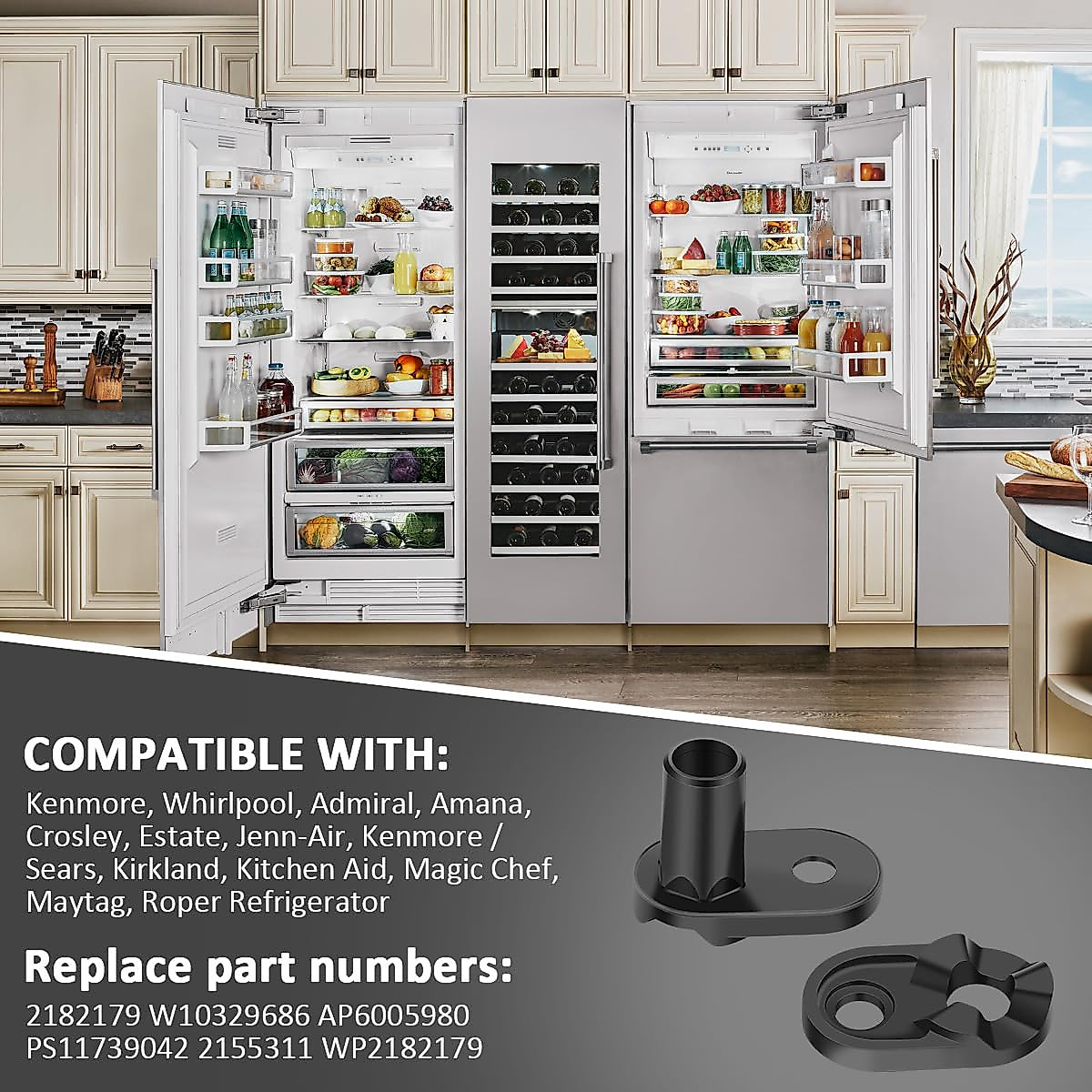 NOOTO 4318165 Refrigerator Door Closer Cam Kit Replacement Part for Whirlpool Kenmore KitchenAid Refrigerators WPW10329686 WP2182179 AP3103517 EA358690 PS358690