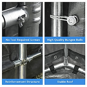 ADVANCE OUTDOOR 7x12 ft 2 Roll up Doors & Vents Outdoor Portable Storage Shelter Garage Tent Carport for Motorcycle ATV with Heavy Duty Metal Frame and Anti-UV Snow Resistant Waterproof Cover, Gray