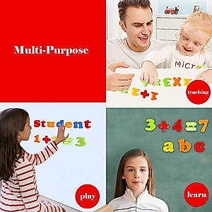 JCREN Magnetic Letters and Numbers Alphabet Magnets ABC 123 Fridge Toy Set Educational Preschool Learning Toys Spelling Counting Uppercase Lowercase Math Symbols for Kids 3 4 5 Years