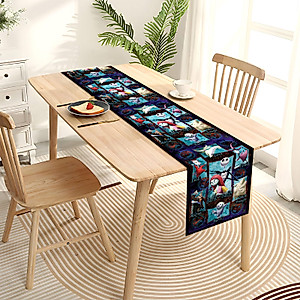 The Nightmare Before Christmas Table Runner Jack and Sally Theme Party Decoration Welcome Halloween Home Kitchen Dining Room Decor (13" x 72")