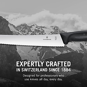 Victorinox Swiss Classic 10.25-Inch Curved Bread Knife with Serrated Edge and Black Handle