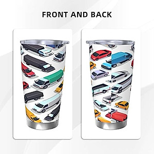 AYCZN Truck Car 20 OZ Tumbler Stainless Steel Travel Coffee Mug, Transport Insulated Water Bottle with Lid Leakproof Thermal Cup