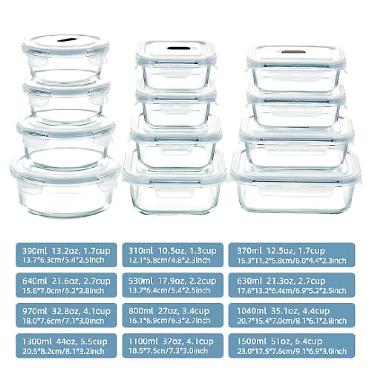 DASAAN 24-Piece Glass Food Storage Containers Set with Airtight lid, Glass Meal Prep Containers, Easy Stack Containers, Durable Glass Container-From Fridge directly to Oven and Dishwasher Safe (Pink)