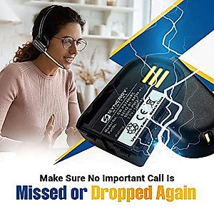 Synergy Digital 82742-01, 84598-01, 204755-01 Battery Combo Pack Compatible for Plantronics Wireless Headset Systems - Pack of 2 Replacement Lithium Polymer Battery Automatically Recharges in Cradle
