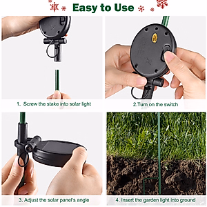 Yescom 4 Packs Solar Christmas Tree Stake Lights Solar Pathway Lights Waterproof Solar Stakes Lights for Outdoor Patio Garden
