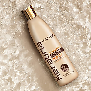 KATIVA Keratin Shampoo, 8.45 Fl Oz, Rebuild & Strengthen Damaged Hair, with Hydrolyzed Keratin & Ceramides for Soft, Shiny and Nourished Hair, Free from Sulfate, Gluten,Paraben,Salt