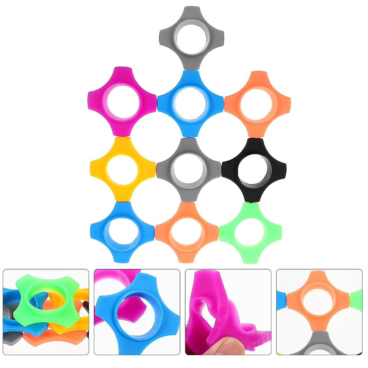 Microphone Accessories Rubber Handheld Microphone Rolling Protection Ring Anti- rolling Shakeproof Mic Protector For KTV Karaoke Random Color 10Pcs Mic Case