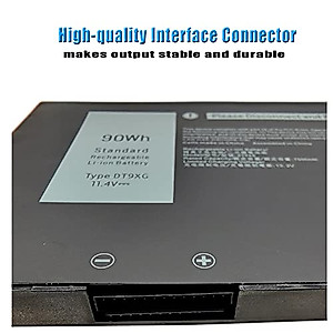 DT9XG 07PWKV 11.4V 90Wh Laptop Battery Replacement for Dell Alienware Area-51m R1 R2 D1968W D1968B D1969PW D1733B Series