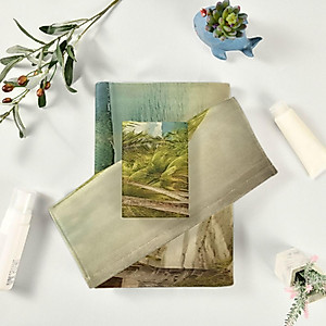 Flradish Tropical Palm Trees Towels 3 Pack Bath Towels for Bathroom Set Soft Cotton Highly Absorbent Lightweight & Quickdry Towel Set 1 Bath Towel,1 Hand Towel,1 Washclothe