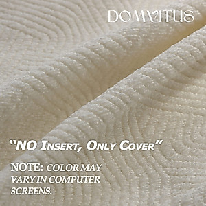 DOMVITUS Decorative Pillow Cover, 2pcs 18x18 Milk White Boucle, Plain Velvet Back, Set of 2 Throw Pillow Covers for Couch, Bed, Sofa, Living Room, Soft Accent Pillows