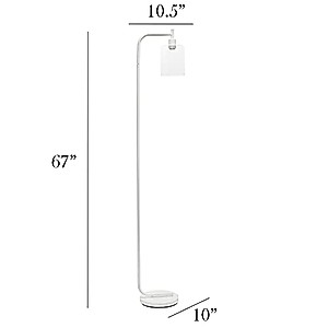 Simple Designs LF2009-WHT Modern Iron Lantern Floor Lamp, White