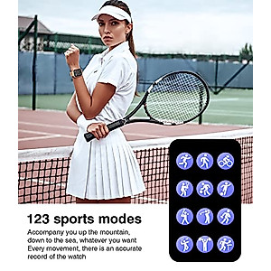 2023 Smart Watches for Women with Bluetooth Call Answer/Dail,1.9'' HD Full Touch Screen Fitness Tracker, IP67 Waterproof Smartwatch with Blood Pressure Sleep Monitor for Android and iPhone Gold