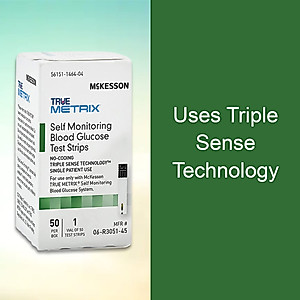 McKesson TRUE METRIX Self-Monitoring Blood Glucose Test Strips, 50 Strips, 3 Packs, 150 Total
