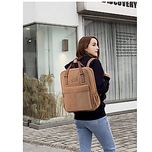 Makukke Laptop Backpack for Women - Corduroy Water Resistant School Bookbag with 15-Inch Laptop Sleeve Daypack for Travel School Work
