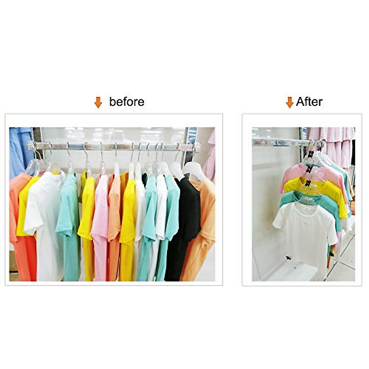 Kclongvs 60 Pcs Clothes Hanger Connector Hooks, Mini Cascading Hanger Hooks for Velvet Huggable Hangers, Wooden Hangers, Heavy Duty Space Saving for Closet (Black,60)