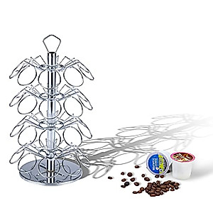 Rice rat K cup Holder Storage Coffee Capsules Pod Holder Carousel 3 Tier Compatible with 27 K-Cup Pods
