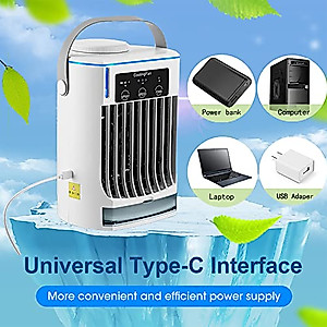 Portable Room Air Conditioners - 3 in 1 Personal Evaporative Air Cooler,3 Speeds Personal Small Air Conditioner,Portable AC Mini Air Conditioner Cooling Fan for Room Bedroom Office Desk Car Tent