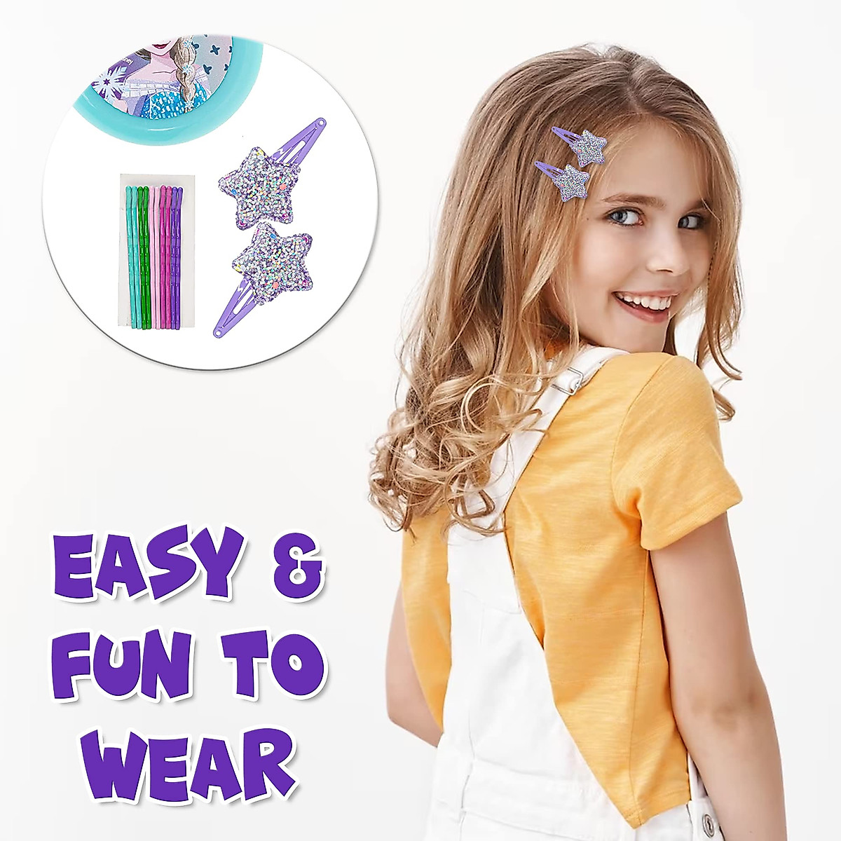 Disney Frozen - Townley Girl Fashion Chain Bag with Peel- Off Nail Polish, Eyeshadow, Hair Accessories, Hair Brush and More, with Rainbow Chain for Girls, Ages 3+