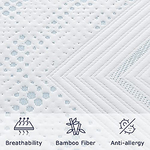 BedStory 3 Inch Firm Mattress Queen Size - Extra Firm Memory Foam Bed Topper - Back Pain Relief - High Density Cooling Gel Foam Mattress Pad with Skin-Friendly Cover - CertiPUR-US Certified