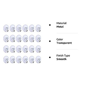 Mudder 24 Pieces Suction Cup Hooks 45 mm Wall Hooks, Home Kitchen Bathroom Wall Window Towel Robe Hangers, Utility Hooks Hangers, Home Hanging Organizer Supplies, Use on Smooth Surface