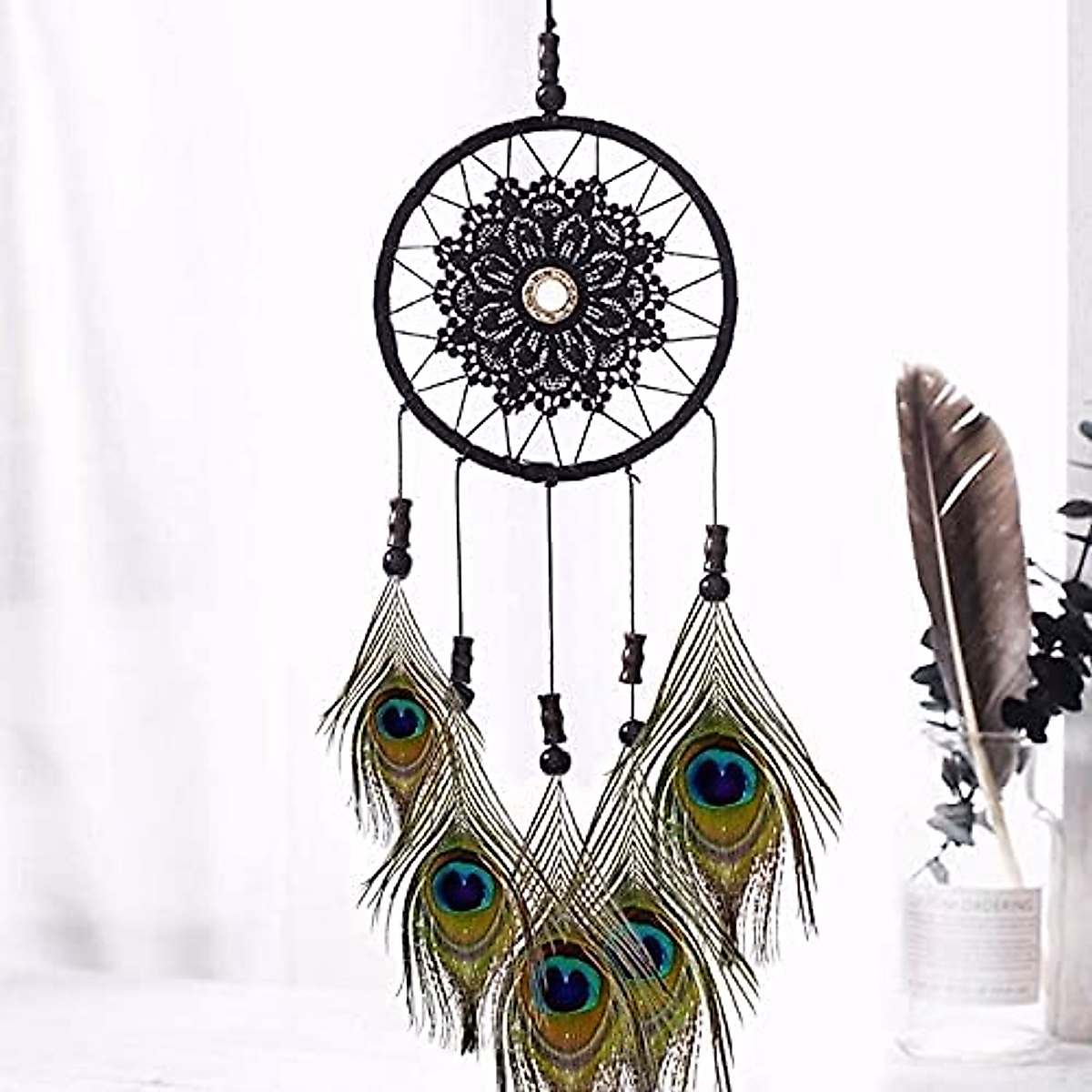 TinaWood 10PCS Real Natural Peacock Eye Feathers 9.8-11.8 inch for DIY Craft, Wedding Holiday Decoration…